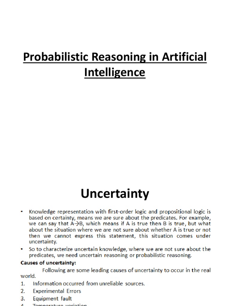 Probabilistic Reasoning in AI | PDF | Bayesian Network | Probability