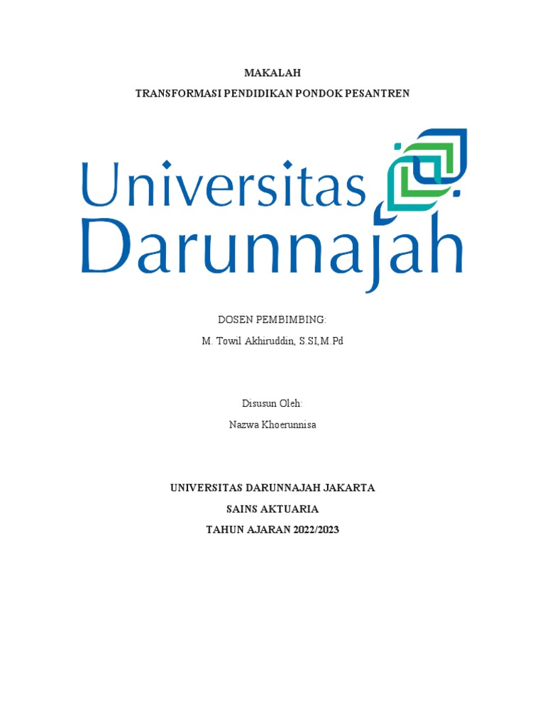 Transformasi Pendidikan Pondok Pesantren | PDF