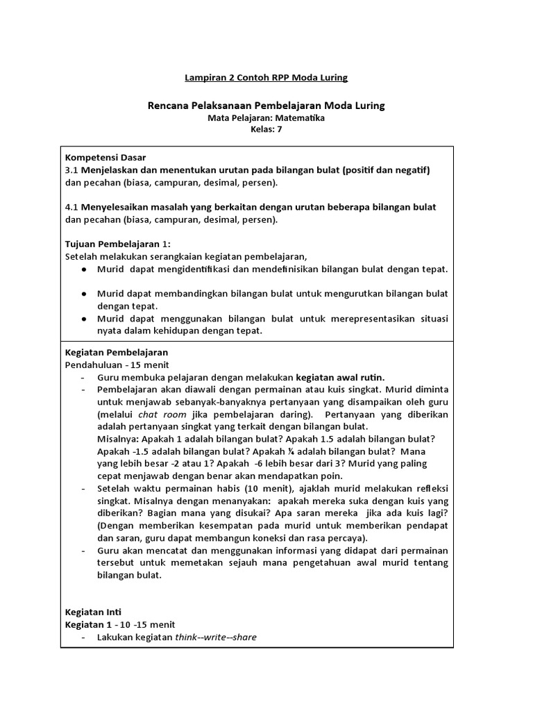 Contoh RPP Pembelajaran Berdiferensiasi Luring | PDF | Karier & Perkembangan | Pengembangan Diri