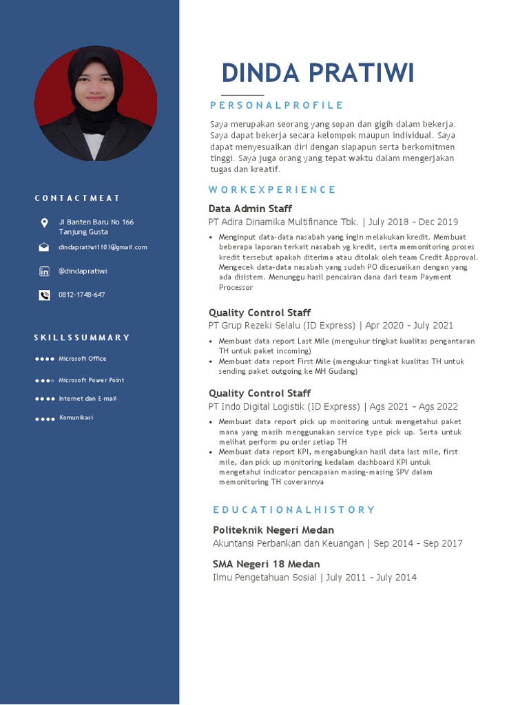 CV Dinda Pratiwi | PDF