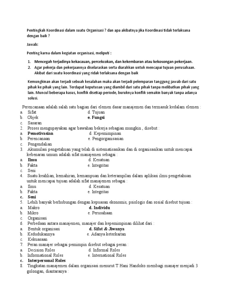 Lat Uts Manajemen | PDF