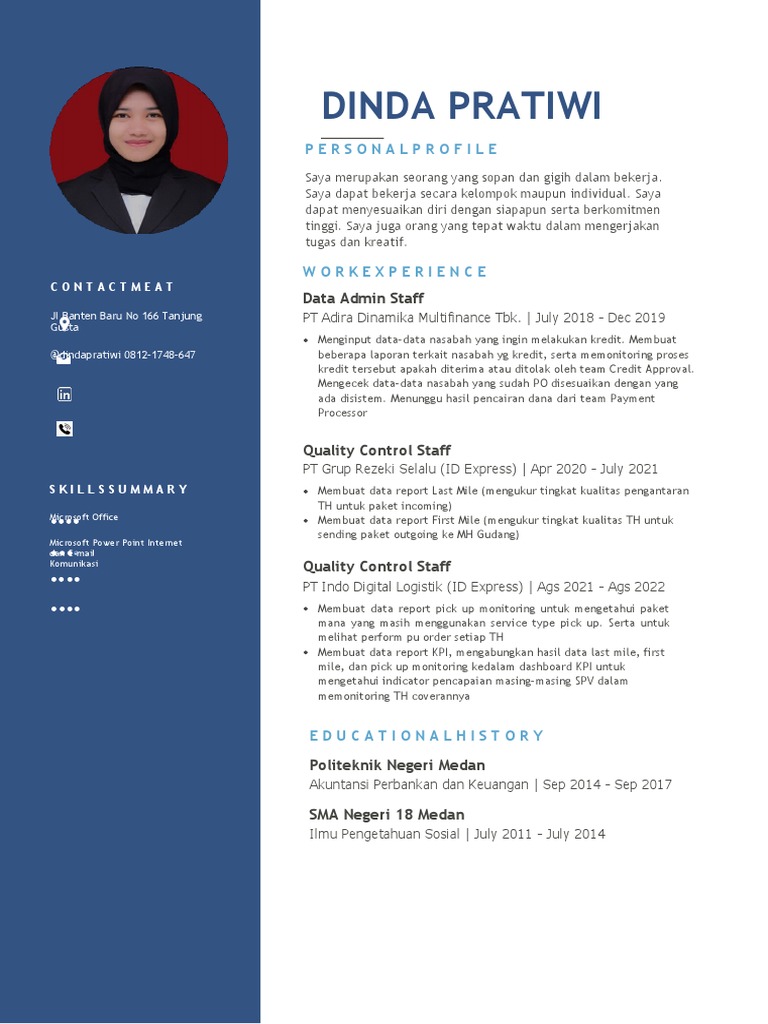 CV Dinda Pratiwi | PDF