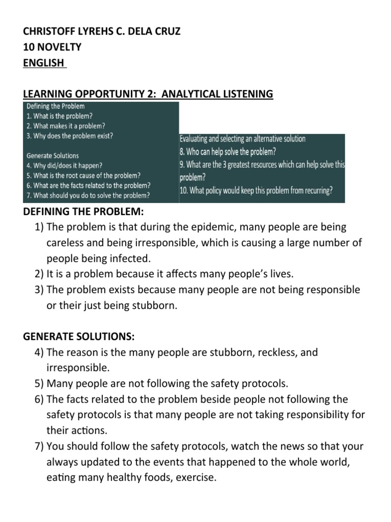 Learning Opportunity 2 Answer | PDF