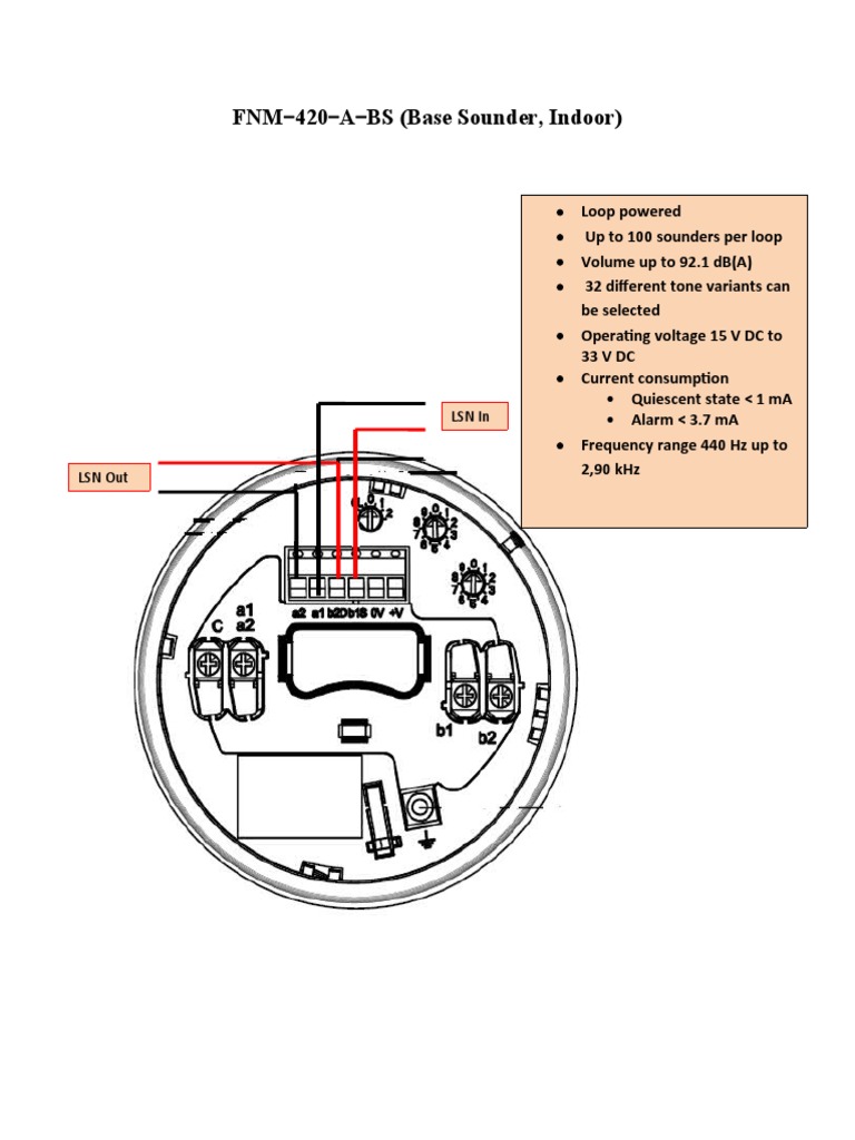 FNM-420-A-BS Base Sounder Specs | PDF