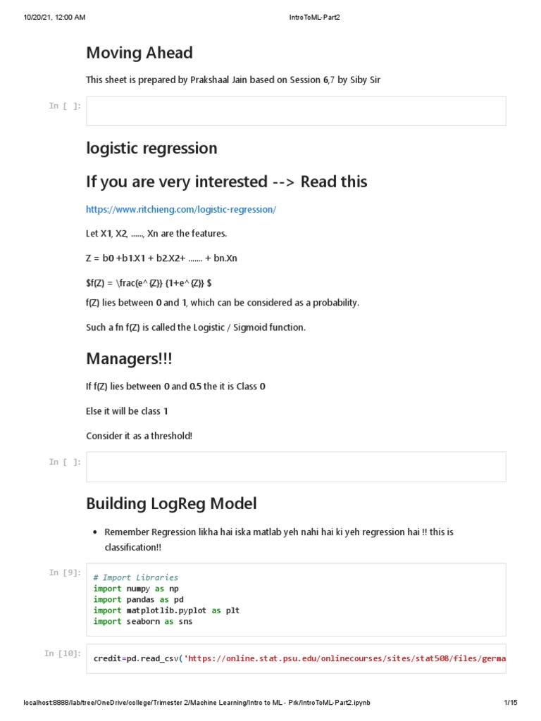 Logistic Regression - Session 6 & 7 | PDF | Receiver Operating ... Logistic Regression - Session 6 & 7 | PDF | Receiver Operating ...