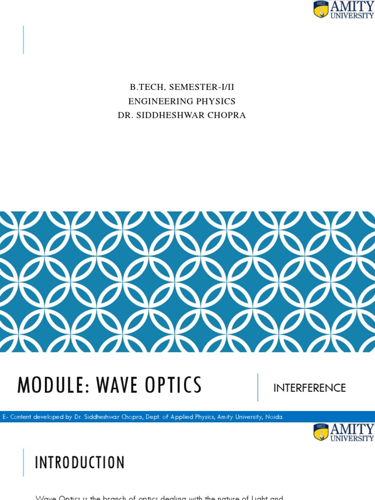 Interference of Light Waves: Theory and Experiments on Thin Film ...