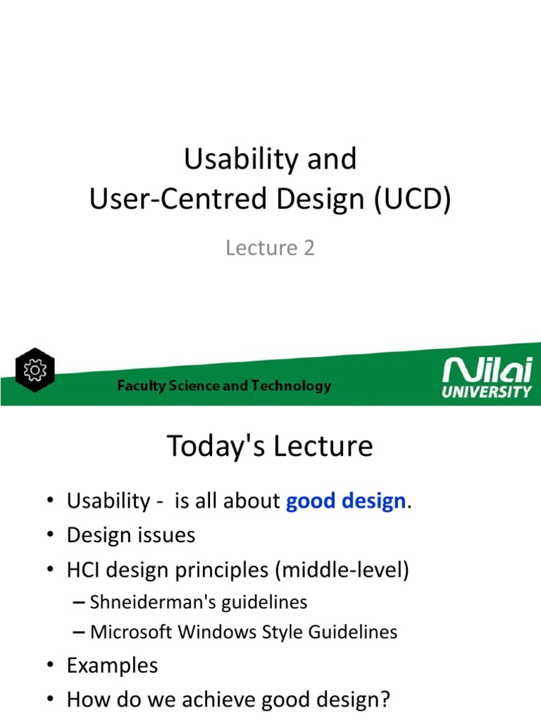Usability - and User-Centred Design (UCD) | PDF | Usability | User Interface