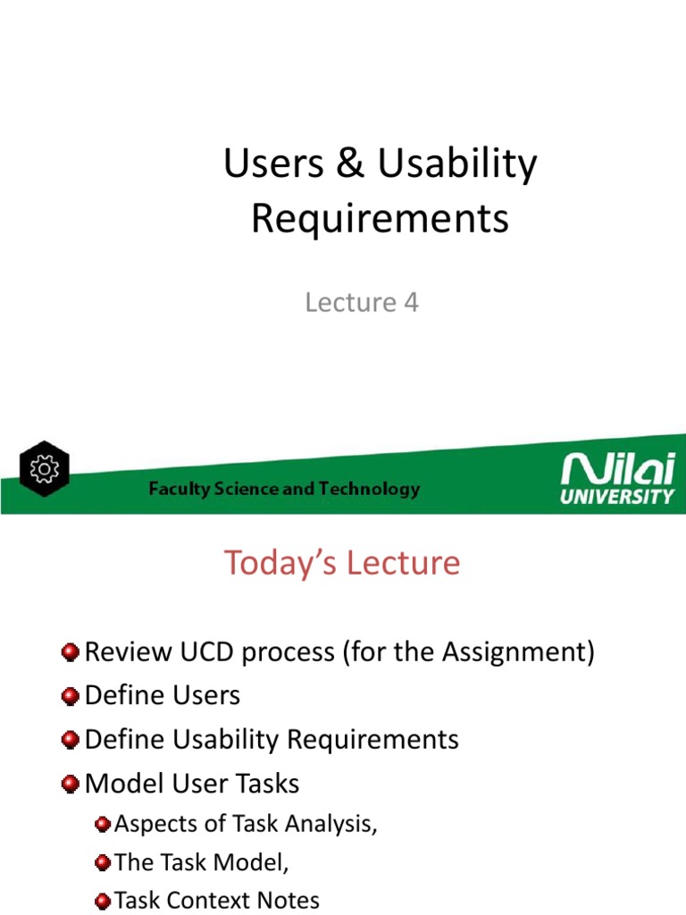 Users Requirements | PDF | Usability | Graphical User Interfaces
