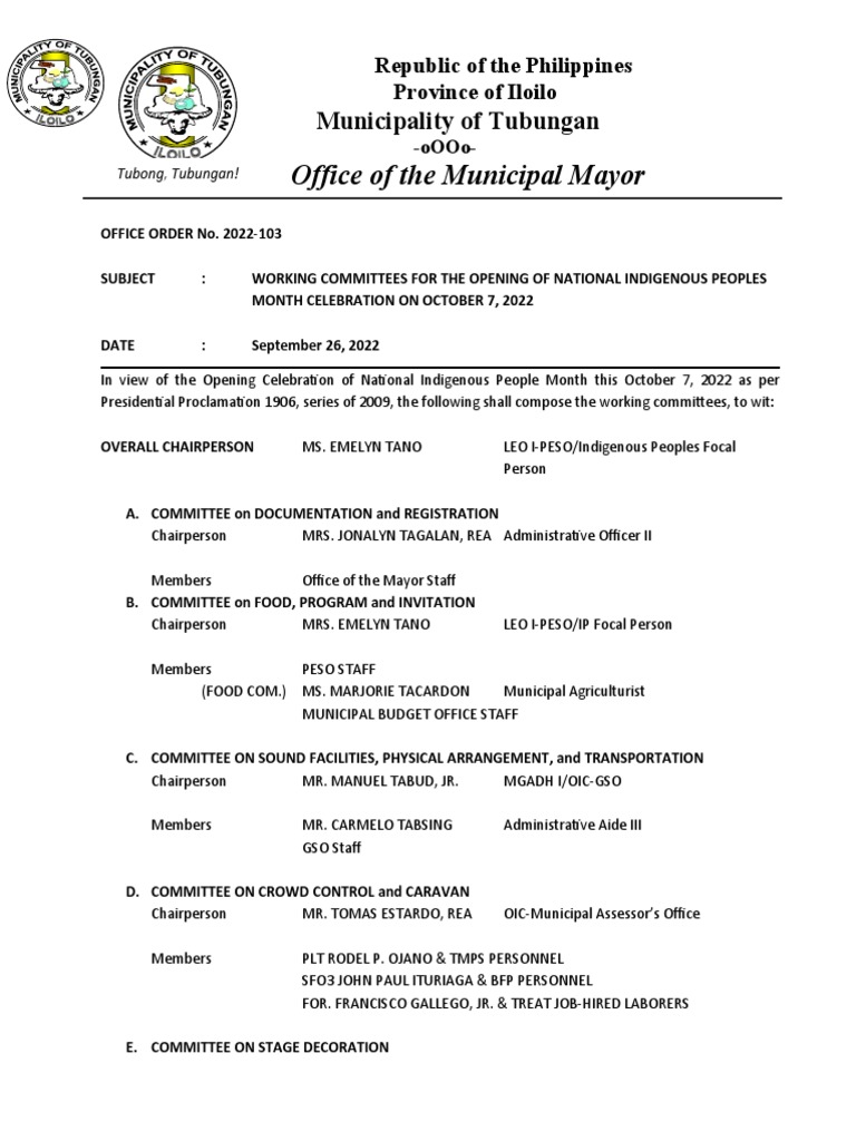 Working Committees For IP Month 2022 | PDF