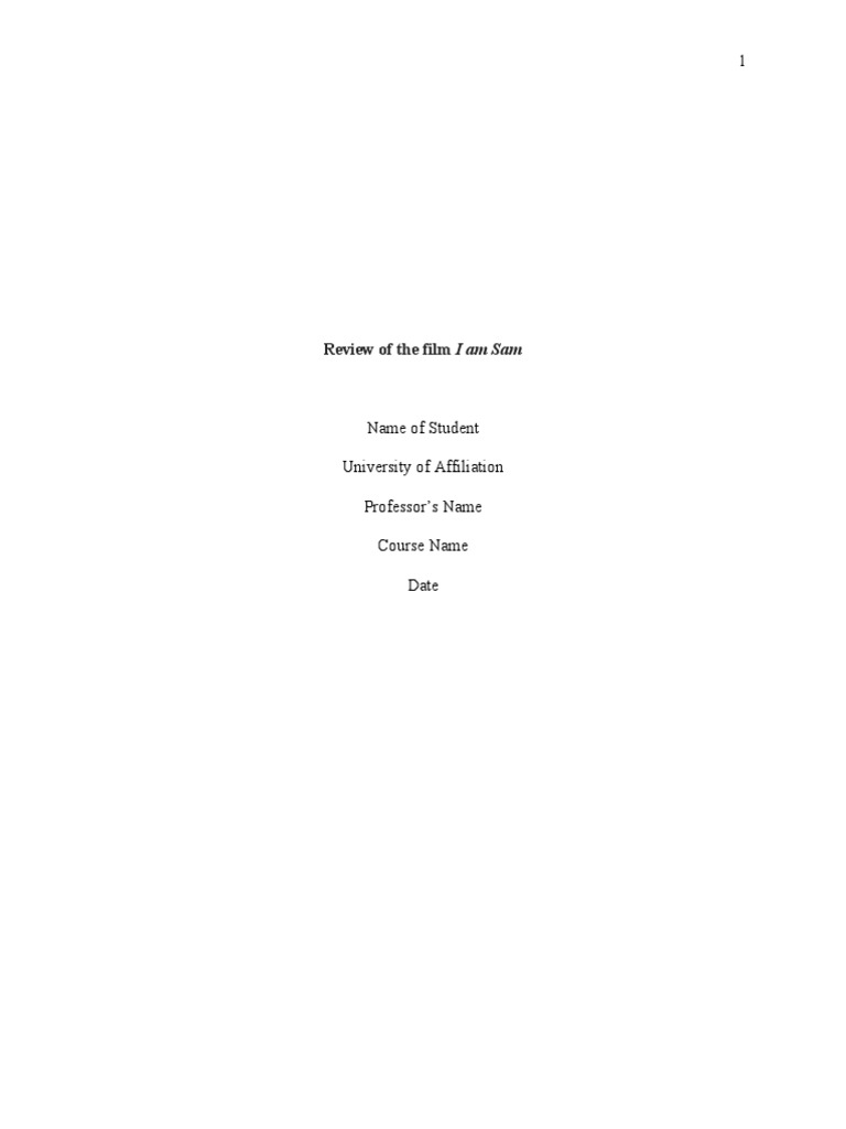 I Am Sam - Edited | PDF | Psychological Concepts | Cognitive Science