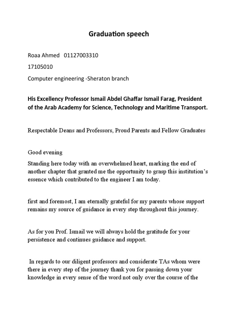 Graduation Speech | PDF