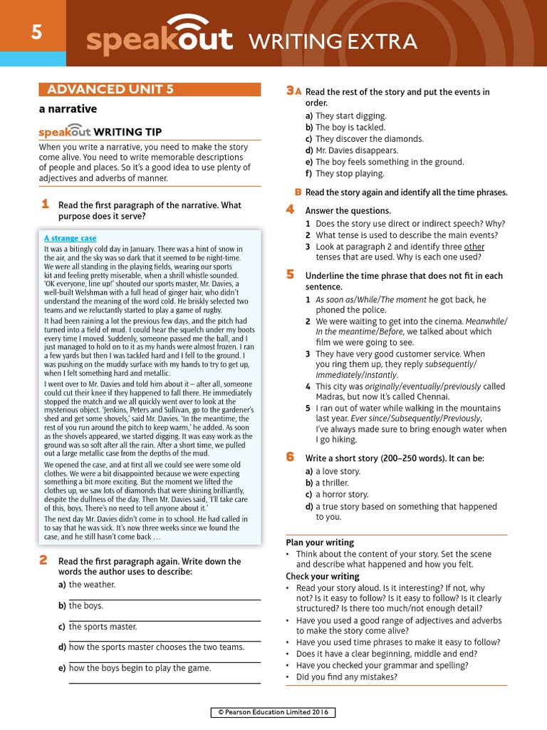 Speakout Writing Extra Advanced Unit 5 | PDF