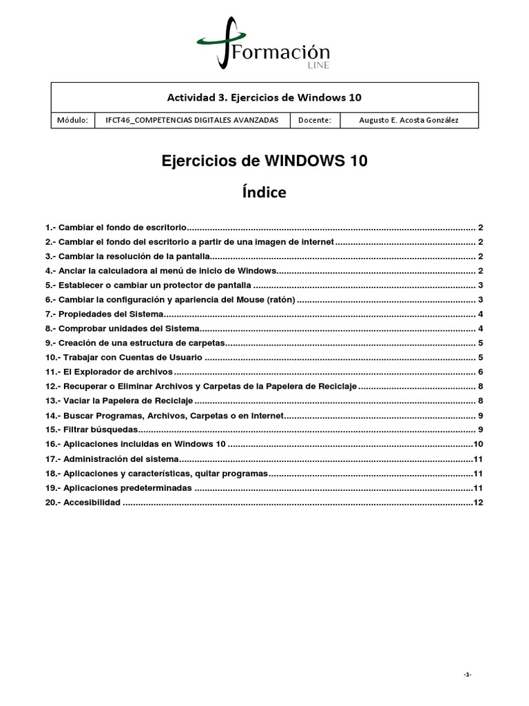Actividad 3. Ejercicios de Windows 10 | PDF | Archivo de computadora | Ventana (informática)
