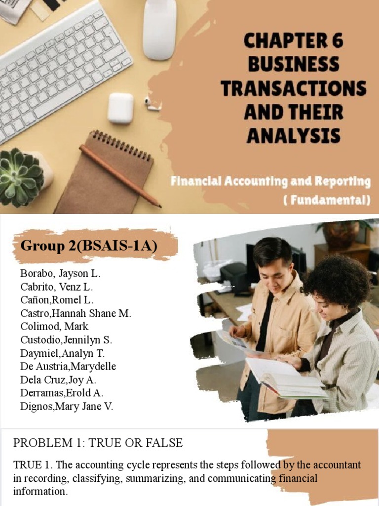 Business Transactions And Their Anlysis Bsais 1a Group 2 Pdf