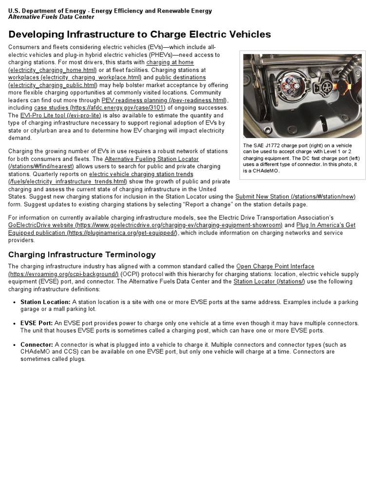 Alternative Fuels Data Center - Developing Infrastructure To Charge Electric Vehicles | PDF ...