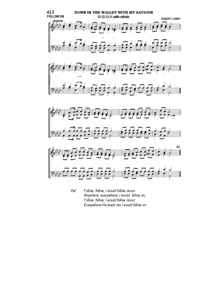 Follow Jesus: Lyrics and Sheet Music | PDF
