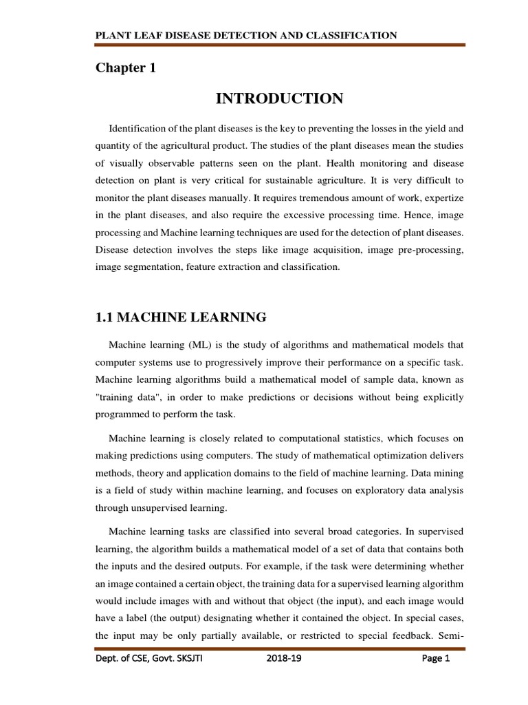 Plant Leaf Disease Detection and Classification | PDF | Machine Learning | Image Segmentation