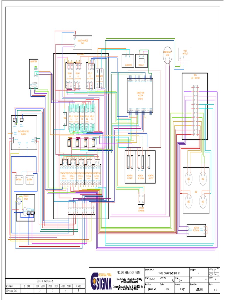 Tower Lamp Wiring Diagram Guide | PDF | Manufactured Goods | Electrical ...