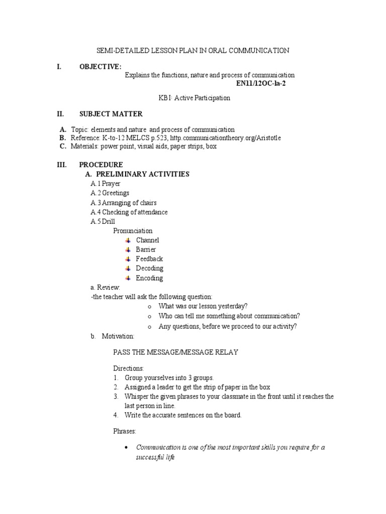Oral Communication | PDF | Communication | Learning