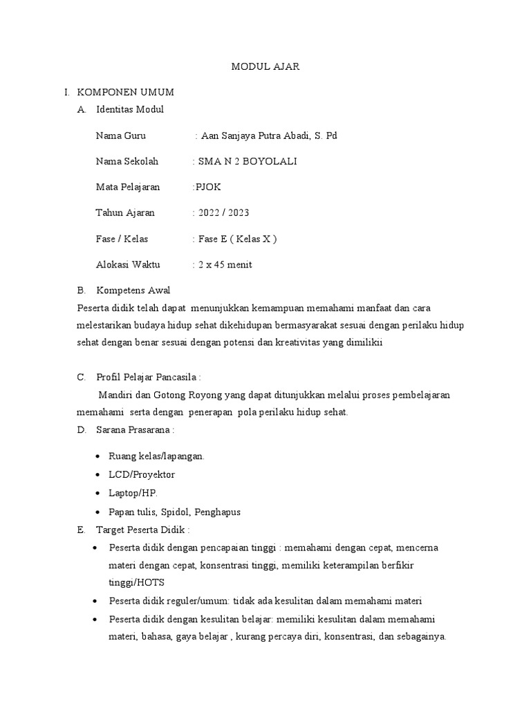Modul Ajar X AAN Final 2022 | PDF