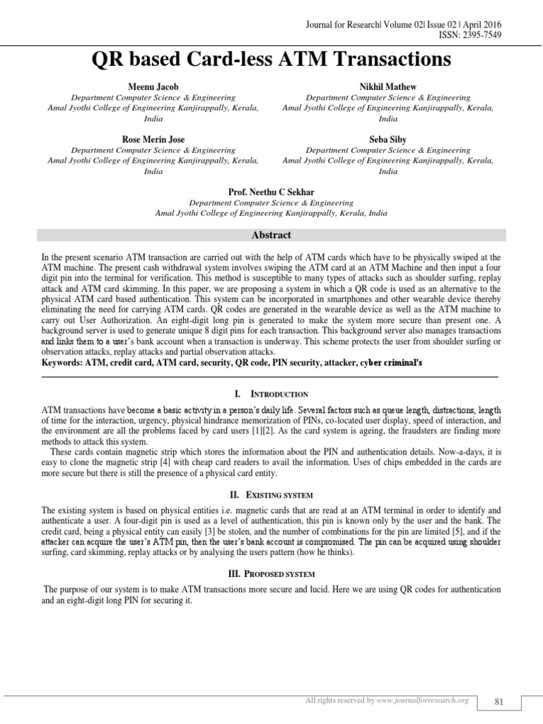 Atm QR Code | PDF | Automated Teller Machine | Personal Identification Number