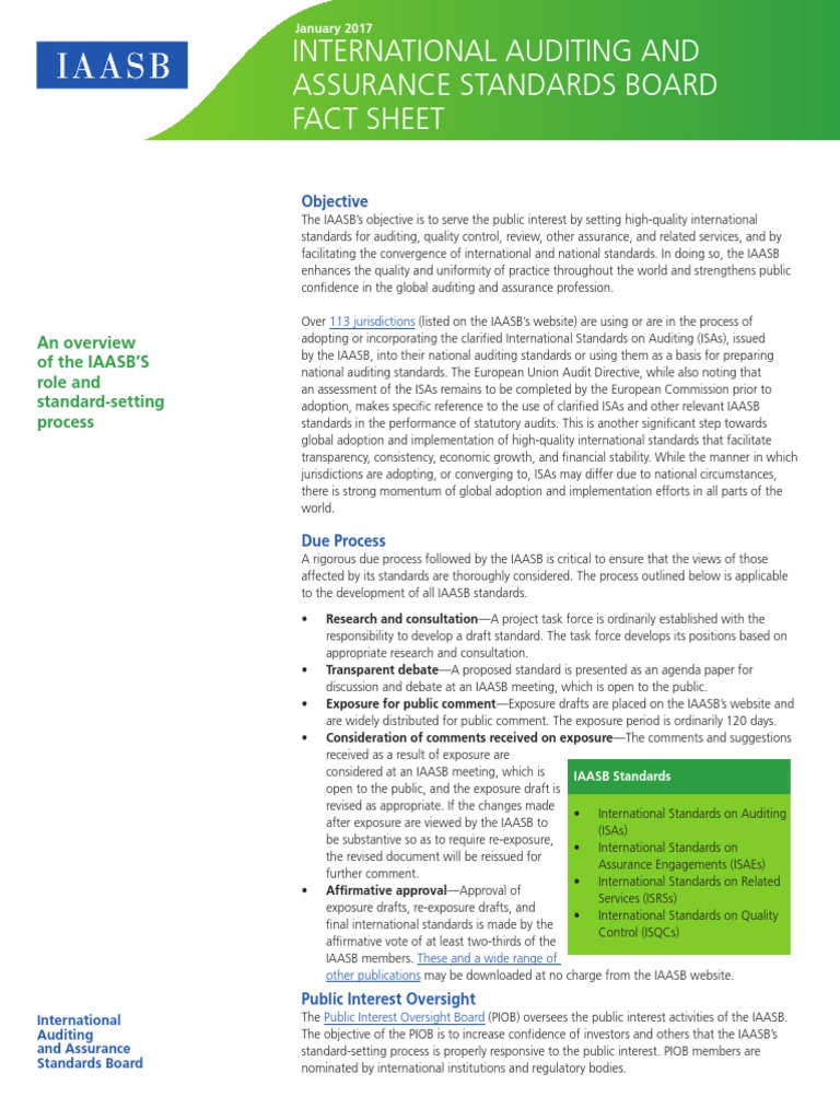 International Auditing and Assurance Standards Board Fact Sheet | PDF ...