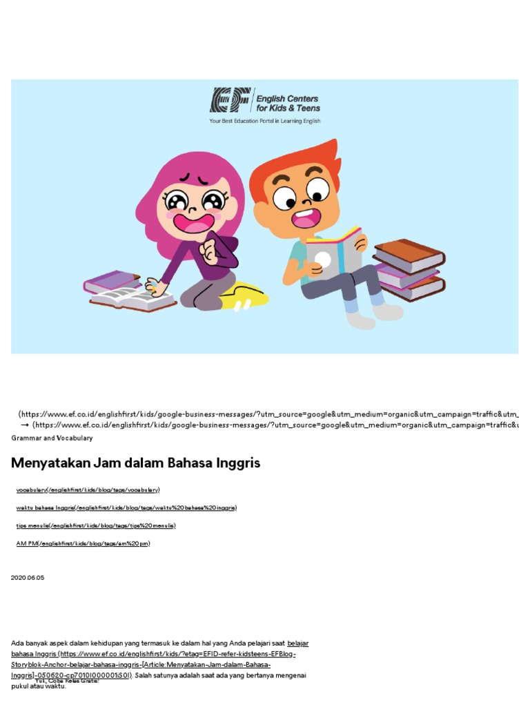 Menyatakan Jam Dalam Bahasa Inggris - EF Blog | PDF