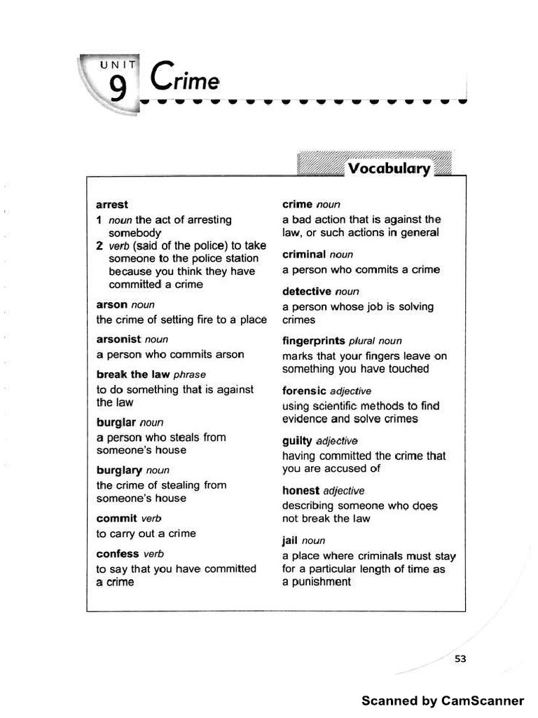 Unit 9 - Crime | PDF