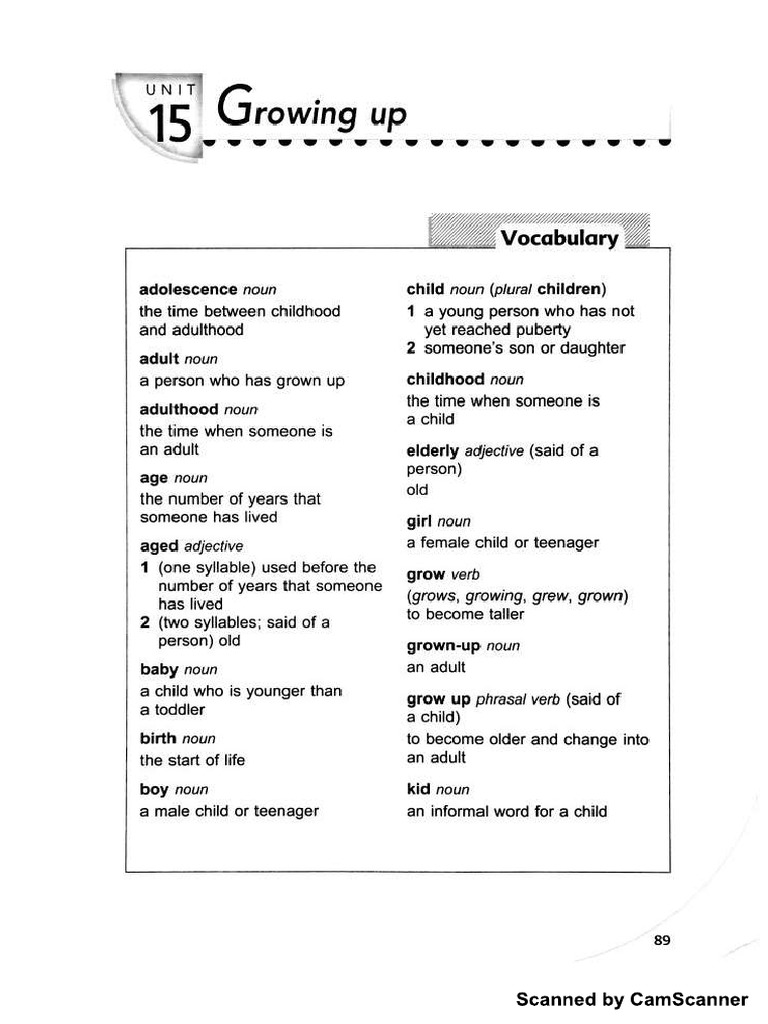 Unit 15 - Growing Up | PDF