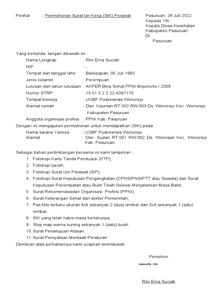 Surat Rekom PPNI | PDF