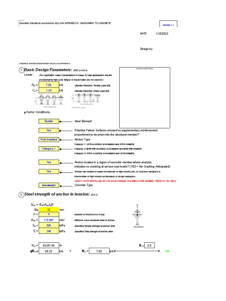 Concrete Anchor Design Guide A23.3-04 | PDF | Building Technology ...