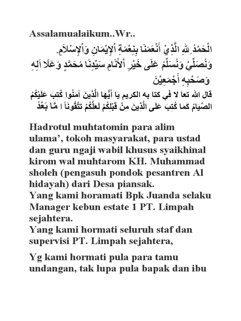 Teks MC Pengajian Akbar 2022 | PDF