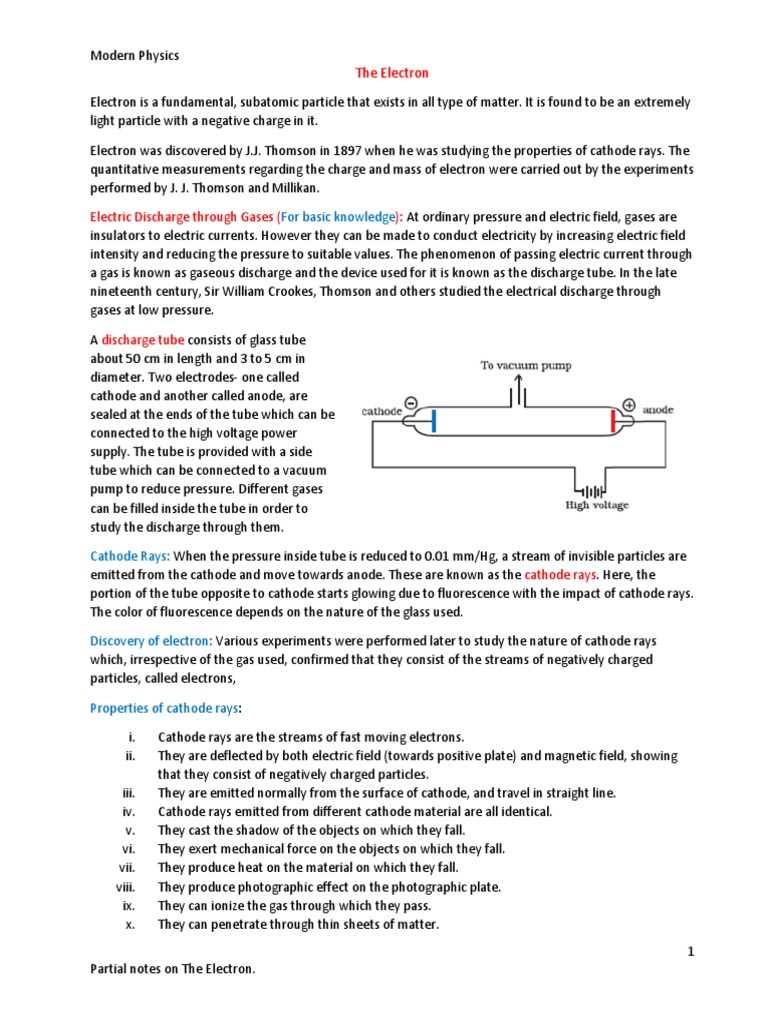 The Electron | PDF | Science & Mathematics