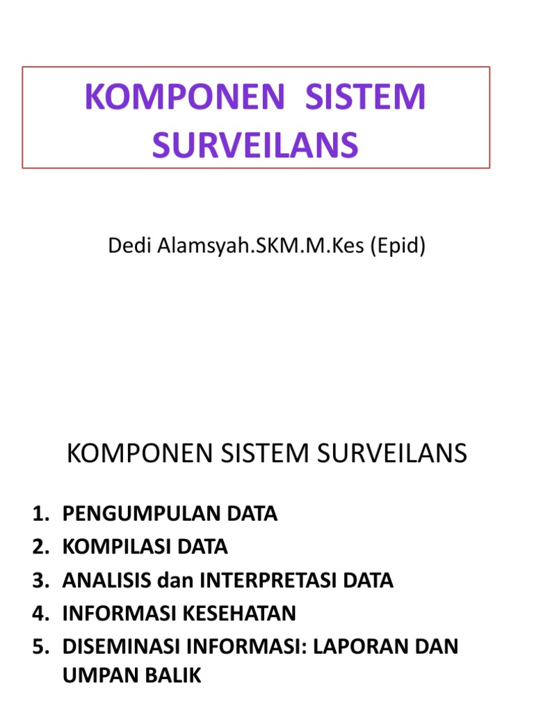 Komponen Sistem Surveilans 3 | PDF