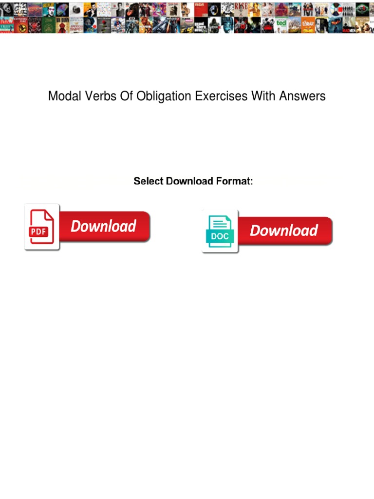 Modal Verbs of Obligation Exercises With Answers | PDF | Verb | English Language
