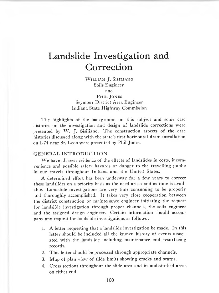 Landslide Investigation and Correction | PDF | Landslide | Soil Mechanics