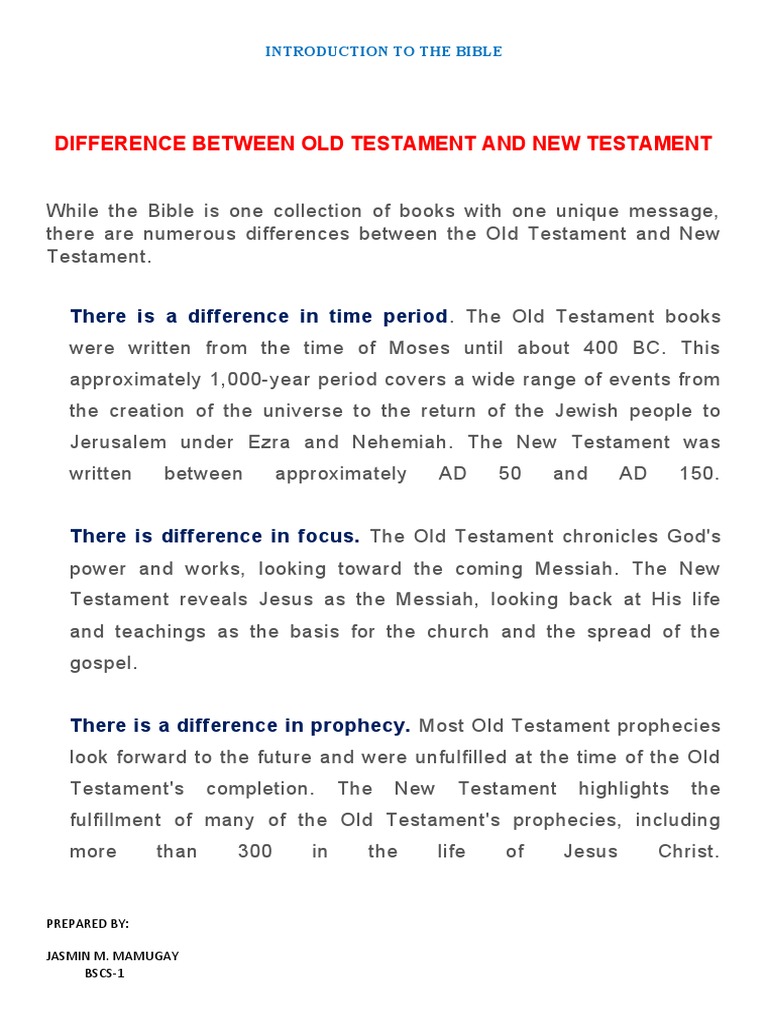 Old vs New Testament: Key Differences | PDF | Jesus | Old Testament