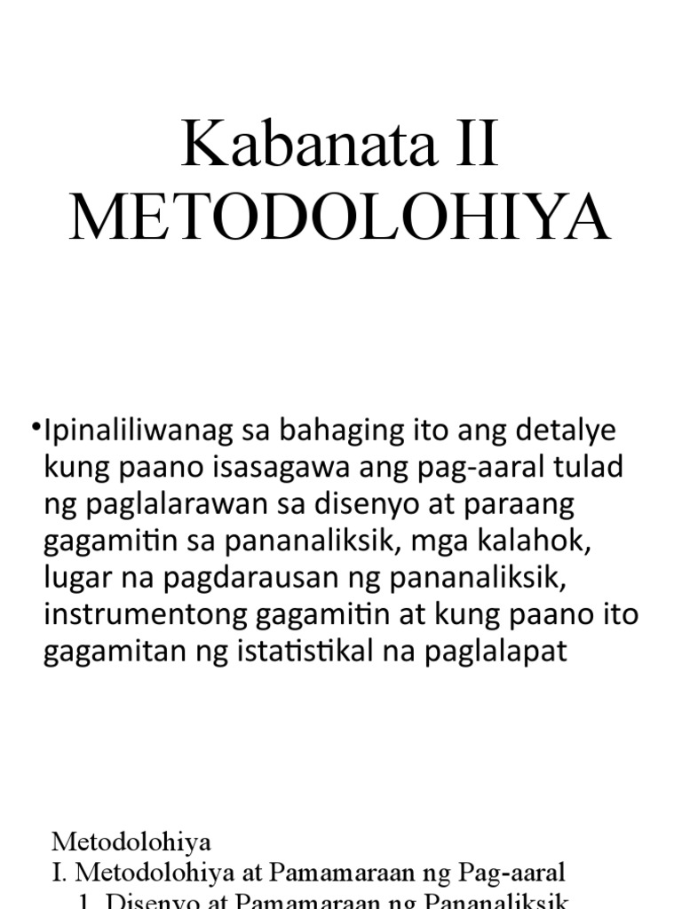 Metodolohiya NG Pag Aaral | PDF