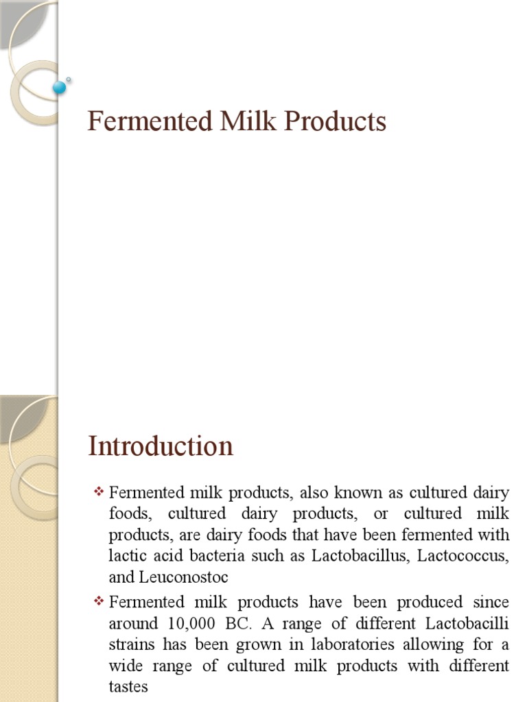Fermented Milk | PDF | Buttermilk | Milk