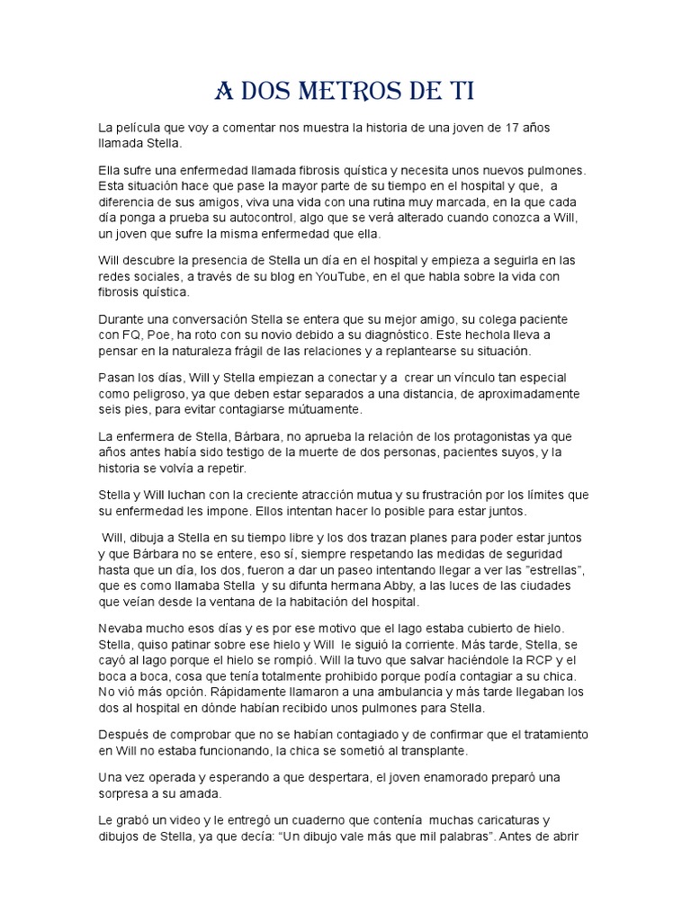 A Dos Metros de Ti | PDF