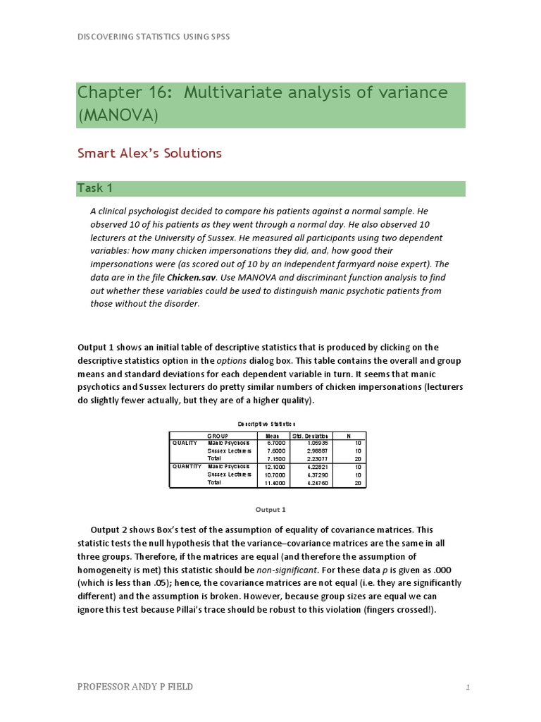 Reporting MANOVA | PDF | Statistics | Dependent And Independent Variables