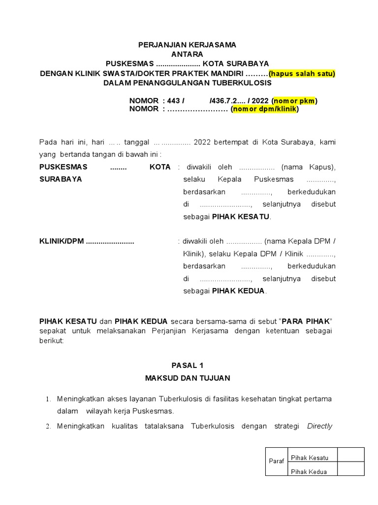 MoU Klinik-DPM Program TBC 2022 | PDF