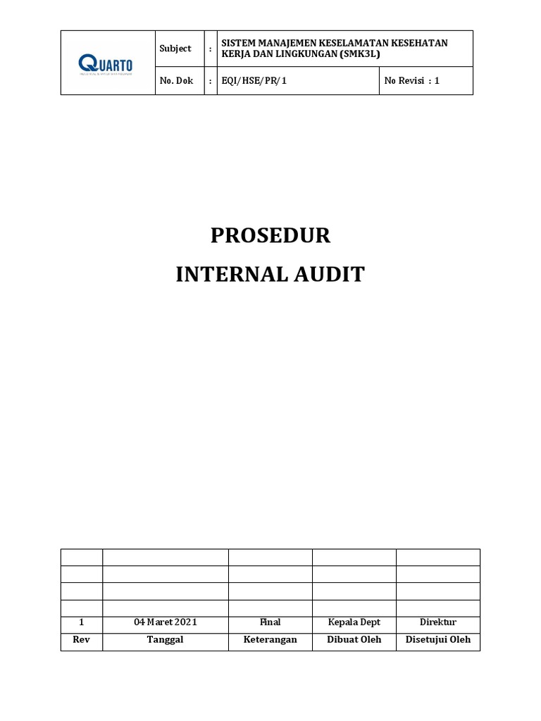 1.prosedur Internal Audit | PDF | Bisnis | Komputer