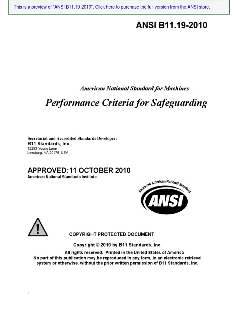 Ansi B11.19-2010 | PDF | Safety | Risk Management