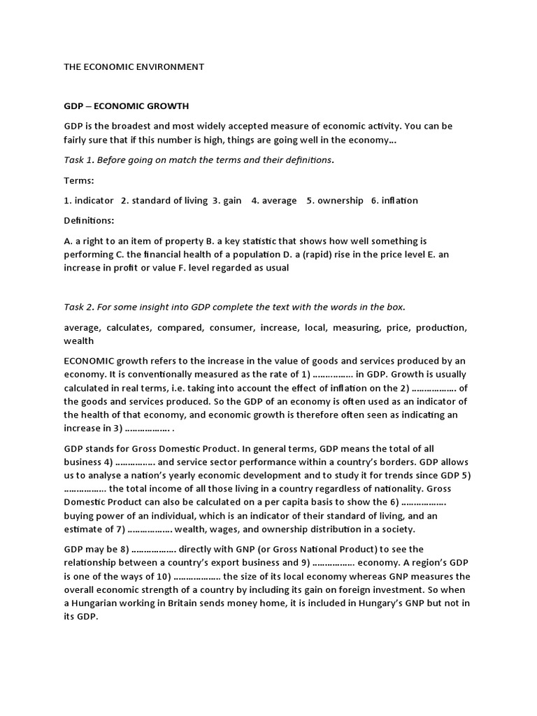 GDP GNP Handout | PDF | Gross Domestic Product | Economies