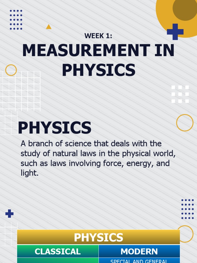 Week1 Measurementinphysics | PDF | Physics | International System Of Units