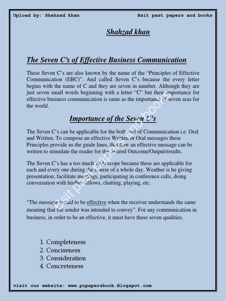 7 Cs | PDF | Communication | Word