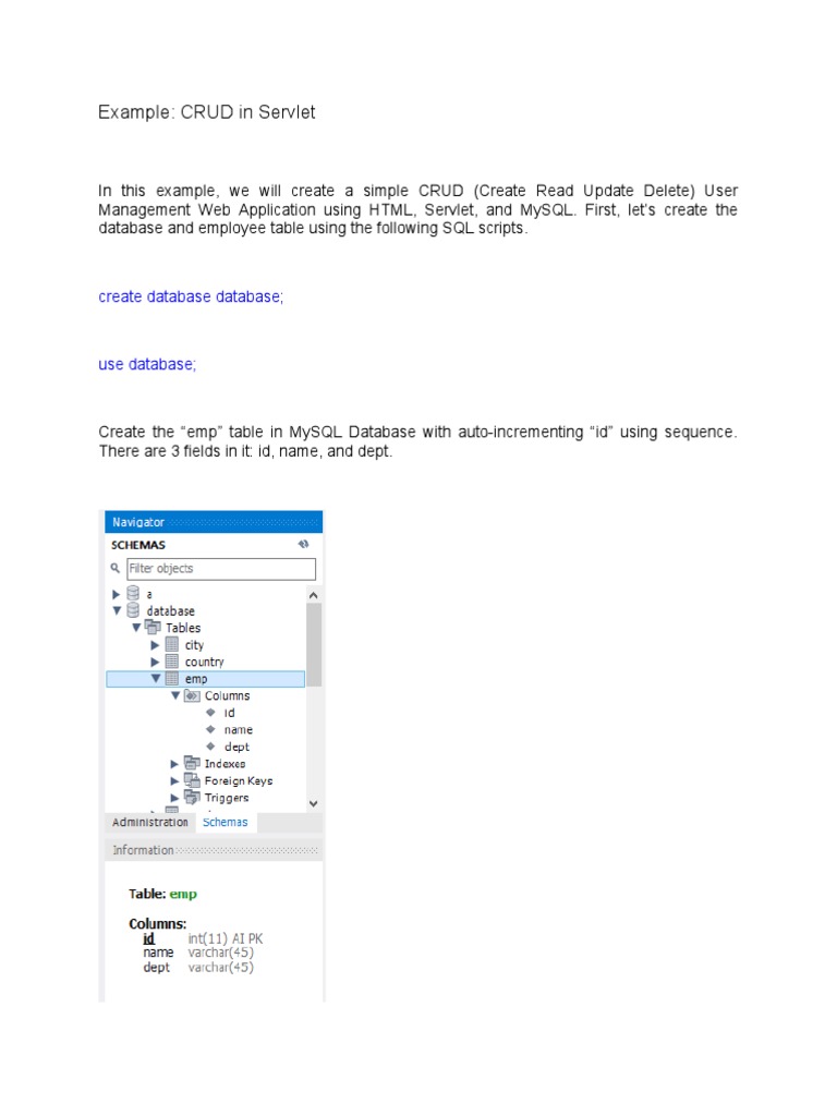 CRUD in Servlet | PDF | Databases | Java (Programming Language)