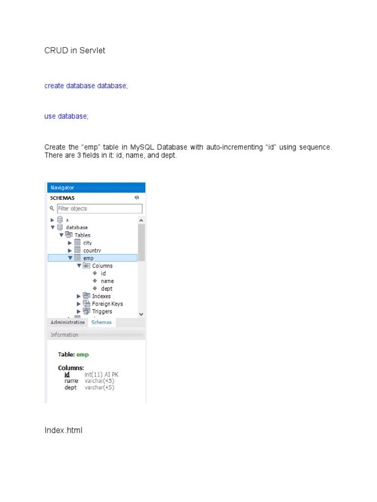 CRUD in Servlet | PDF | Databases | Class (Computer Programming)