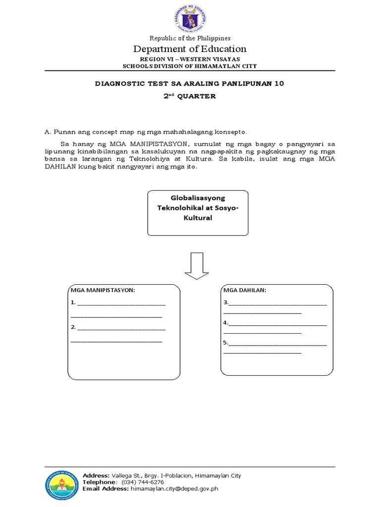 Q2 Ap 10 Diagnostic Test | PDF
